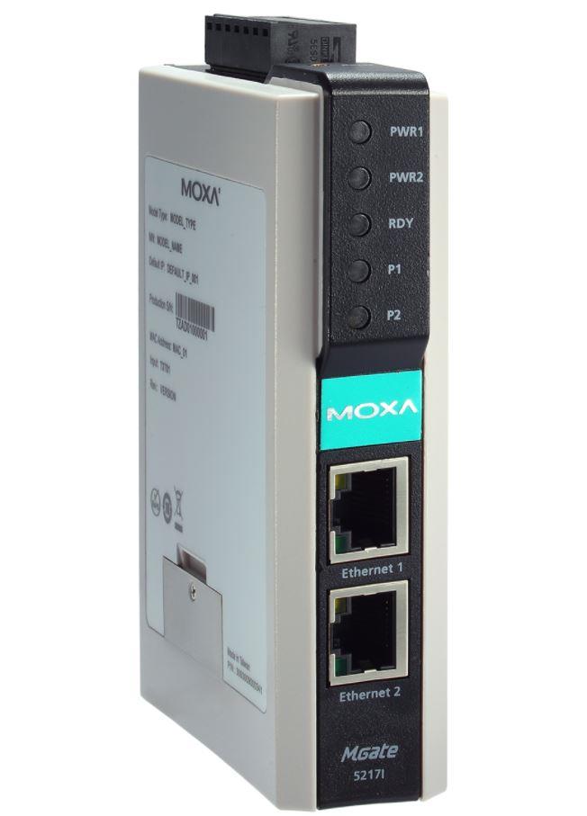 Moxa MGate 5217I-600-T 2 port Modbus-to-BACnet/IP gateway, 600 - Hatteland Technology - Finland